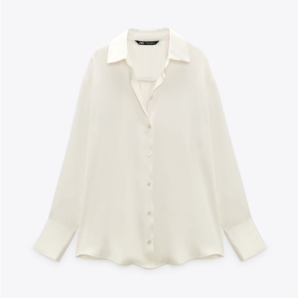 Zara | Tops | Zara Satin Effect Shirt | Poshmark